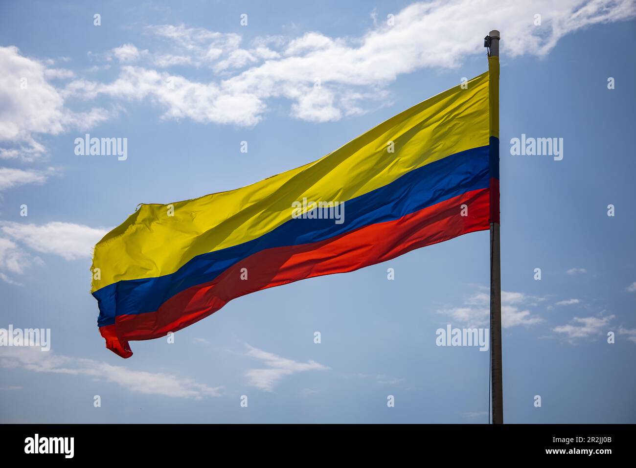 Colombian flag flies over the Convento de la Popa Monastery, Cartagena ...
