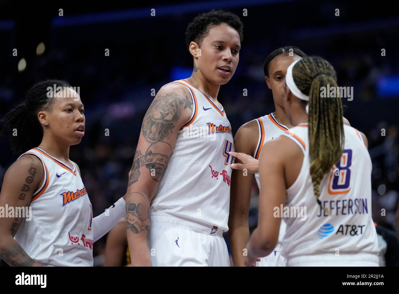 Phoenix Mercury center Brittney Griner (42) takes with Phoenix Mercury ...