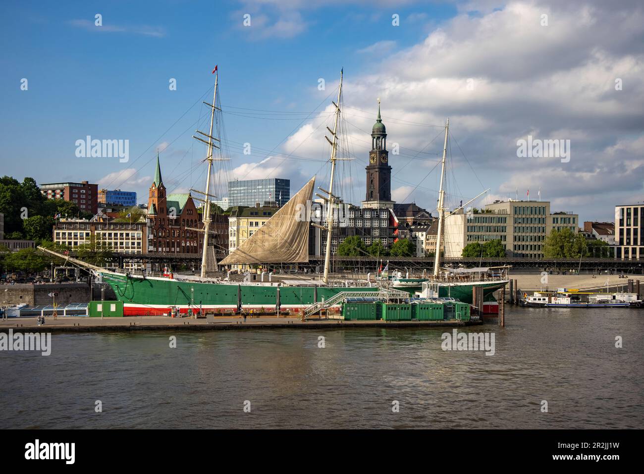 Sailing ship Rickmer Rickmers (permanently moored as a museum ship) in ...