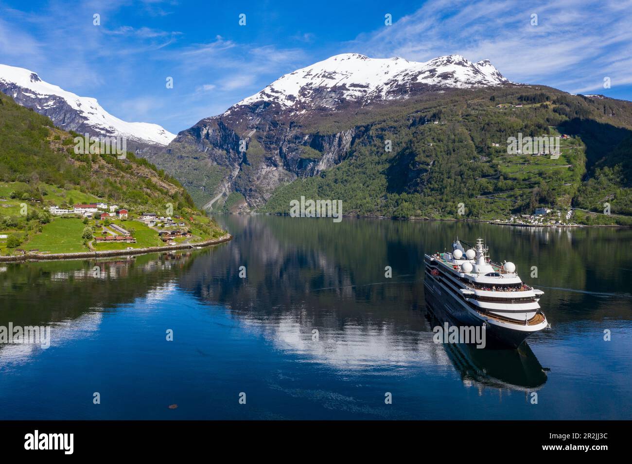 Aerial view of expedition cruise ship World Voyager (nicko cruises) at ...