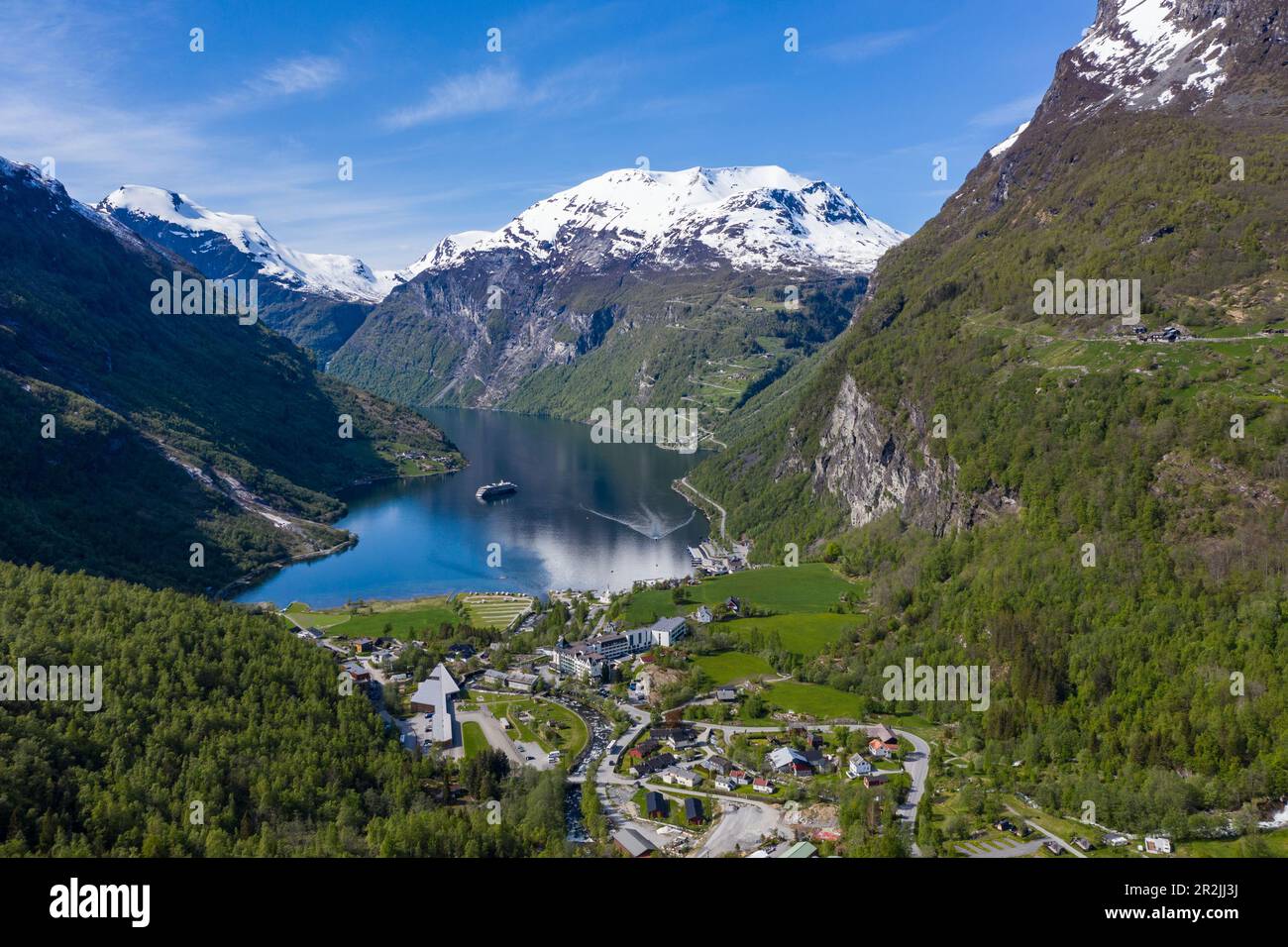 Aerial view of expedition cruise ship World Voyager (nicko cruises) in ...