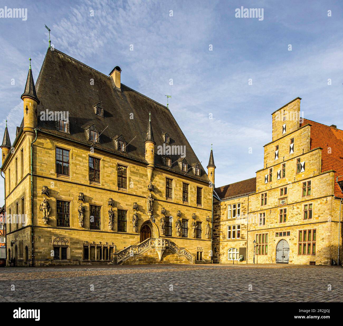 Town hall and the city scales building on the market square of ...