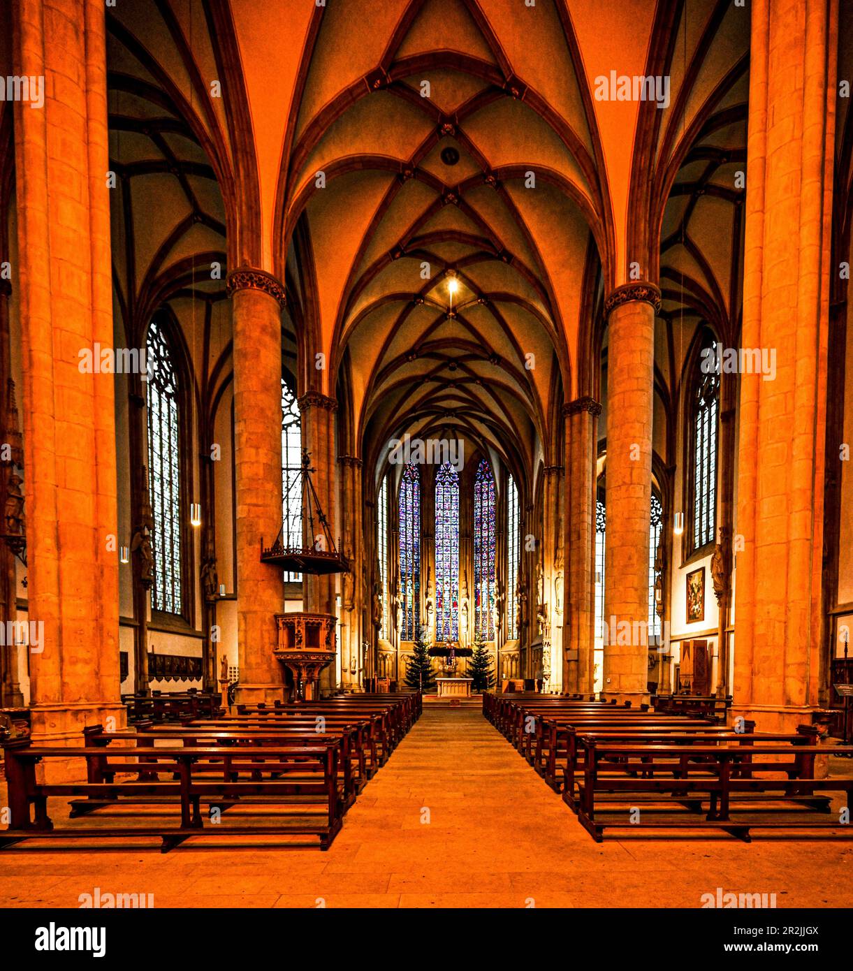 Interior of St. Lamberti, Munster, North Rhine-Westphalia, Germany ...