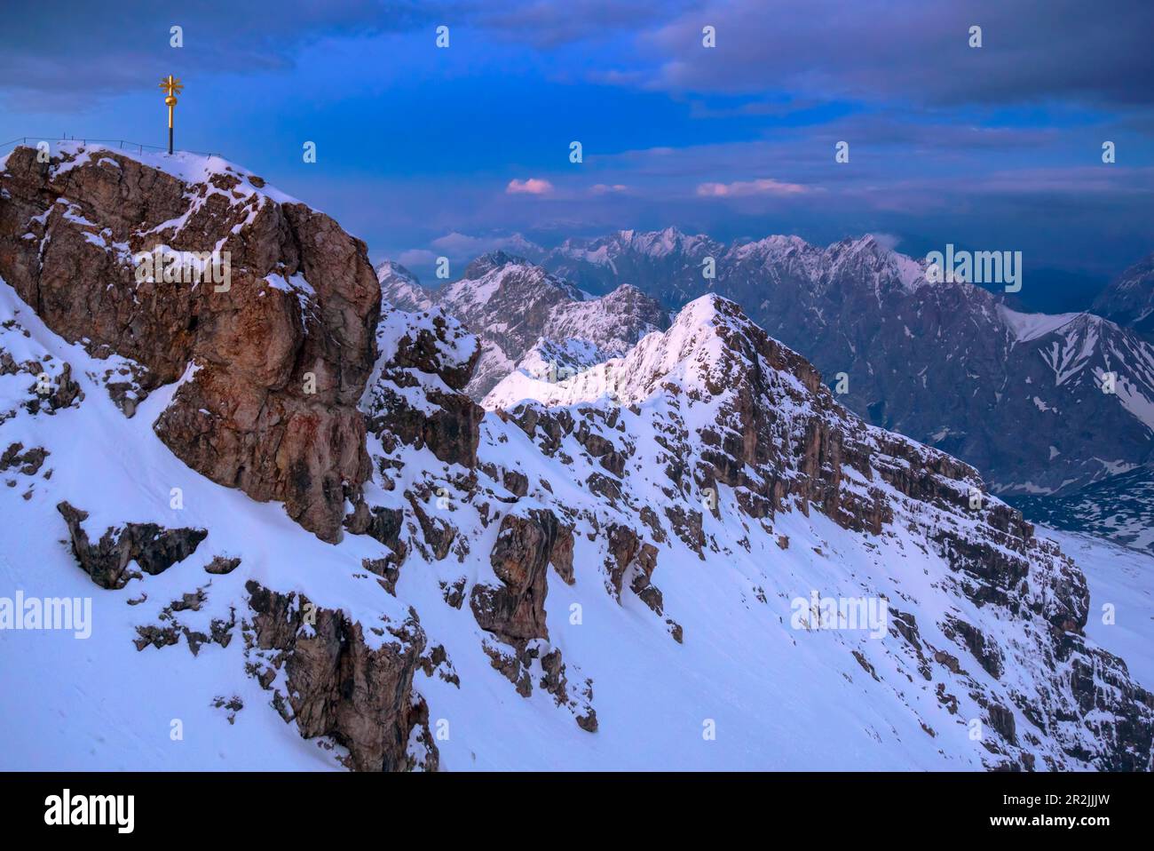 View of the Zugspitze summit, Bavaria, Germany Stock Photo - Alamy
