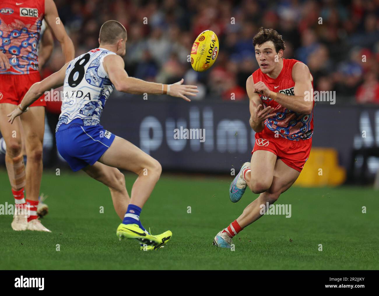 Errol Gulden of the Swans in action during the AFL Round 10 match ...