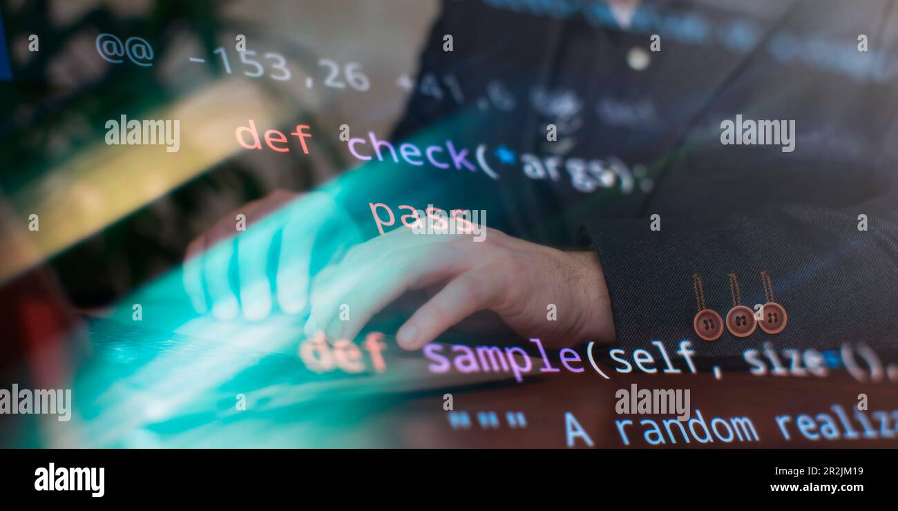 Programmer developer screen. Desktop PC monitor photo. IT Stock Photo ...