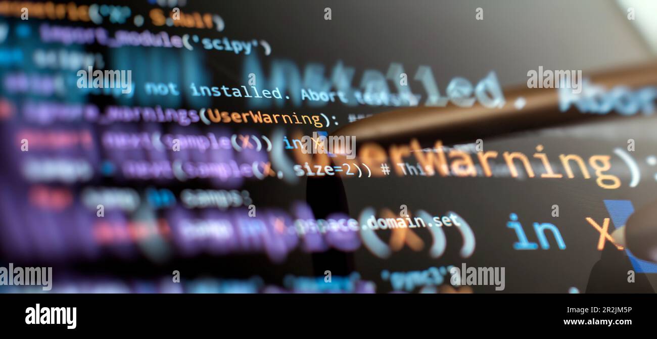 Programmer working on computer code, developer of software applications ...