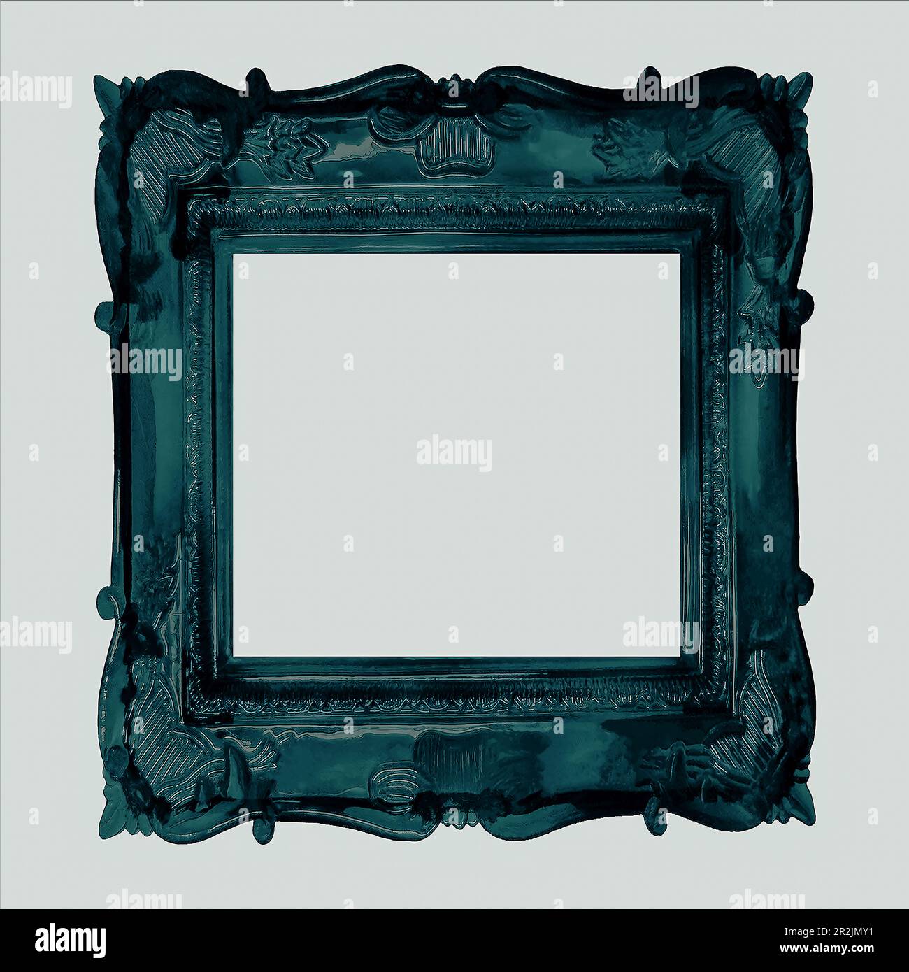 Thick photo frame dark blue square classical gothic texture shine Stock ...