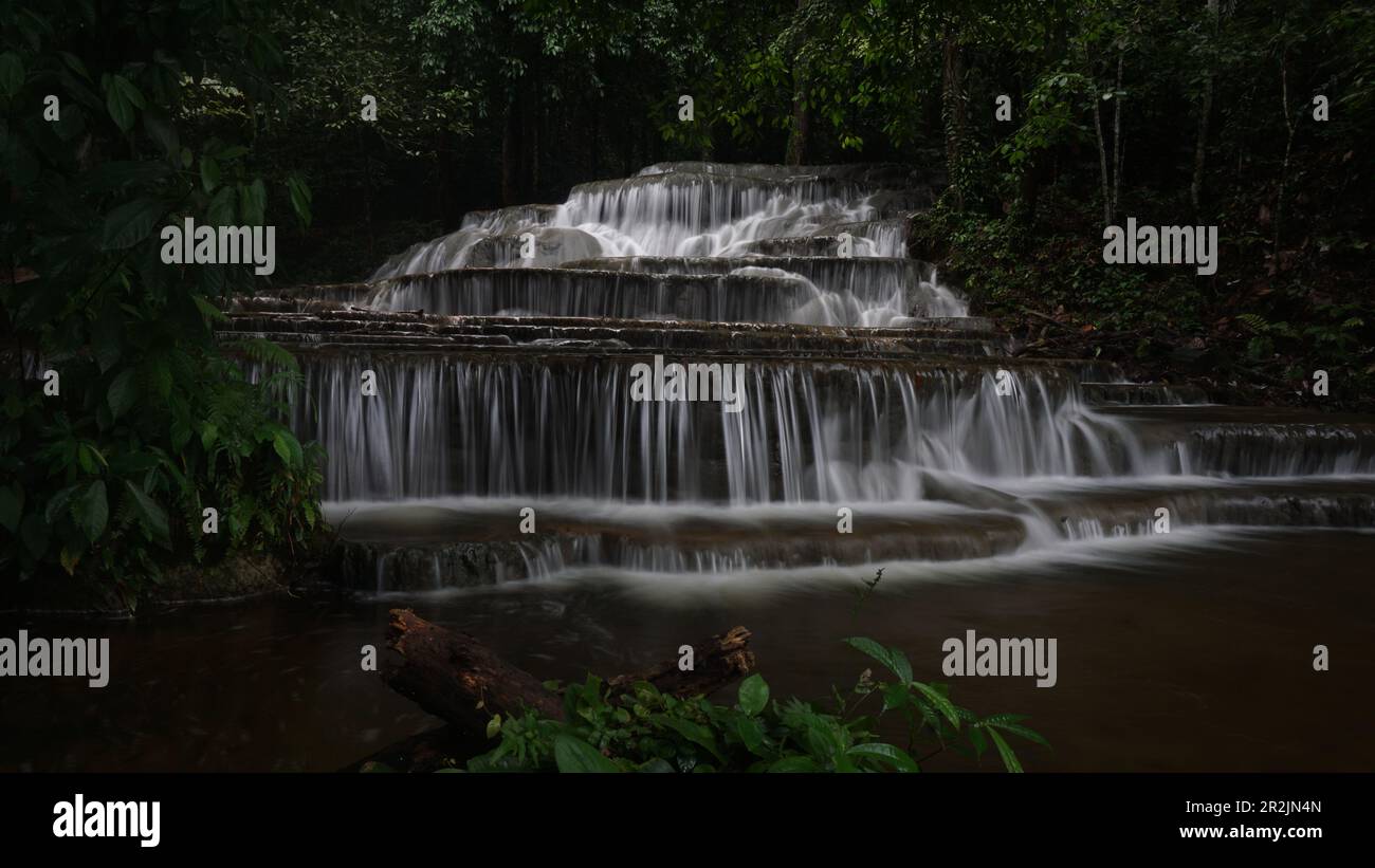 Semolon Waterfall in North Kalimantan-Indonesia which flows natural ...