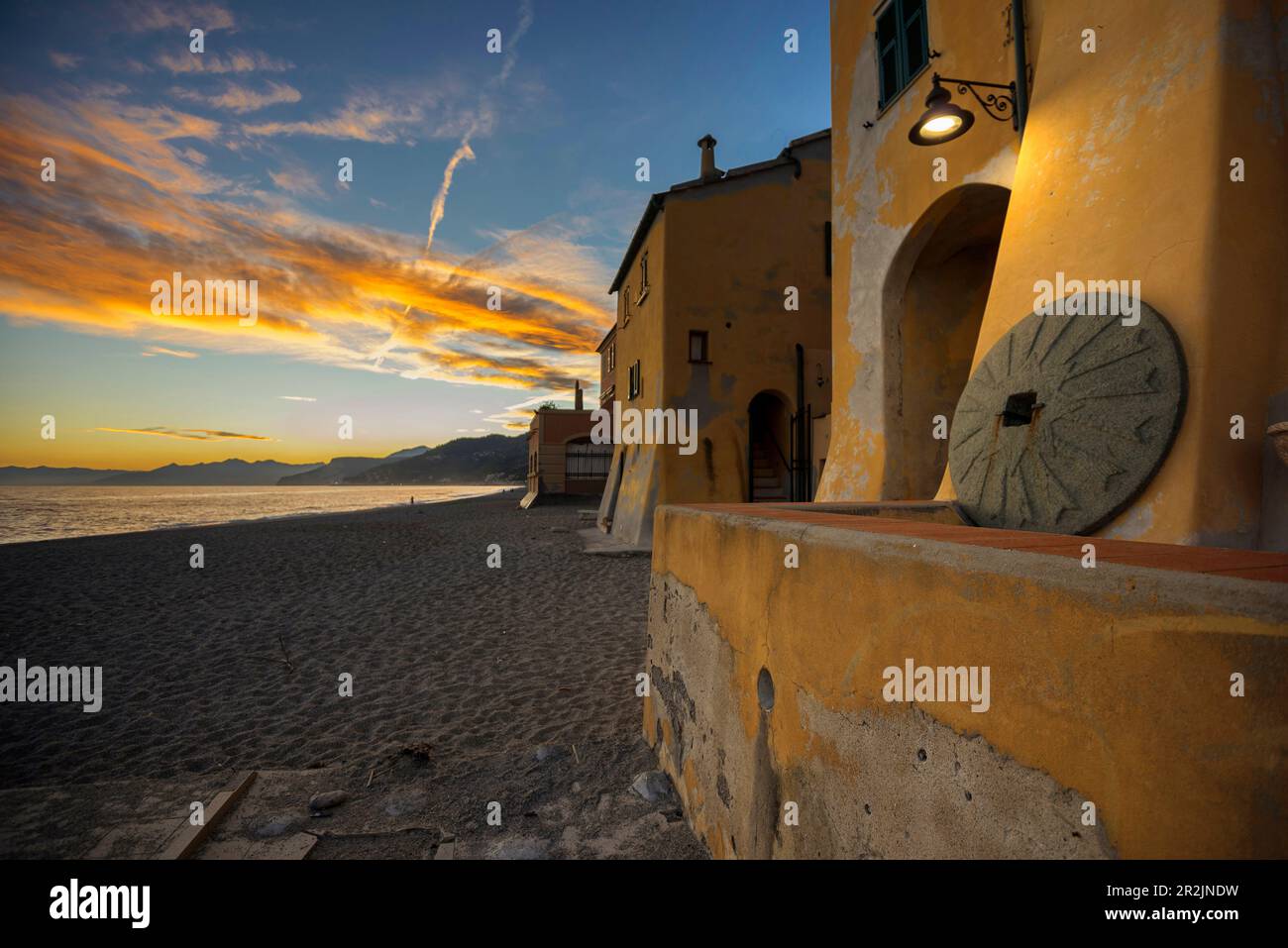 Colorful houses on the beach, Varigotti, Finale Ligure, Riviera di ...