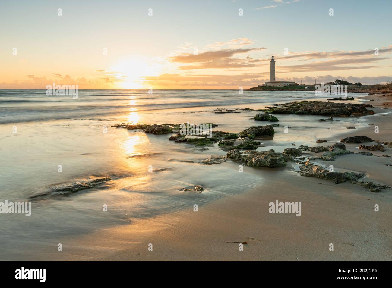 Sunset at the lighthouse, Faro Capo Granitola, Trapani, Sicily, Italy ...