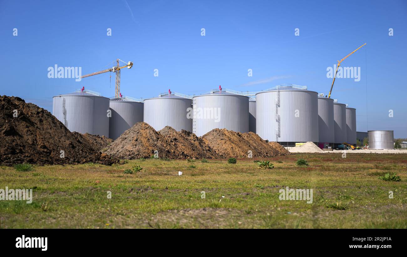 Friesoythe, Germany. 08th May, 2023. View of a huge biogas plant under ...
