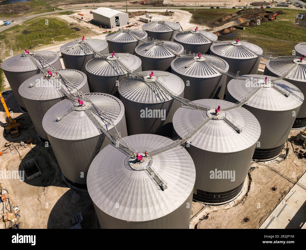 Friesoythe, Germany. 08th May, 2023. View of a huge biogas plant under ...