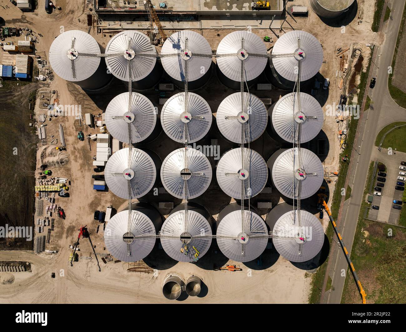 Friesoythe, Germany. 08th May, 2023. View of a huge biogas plant under ...