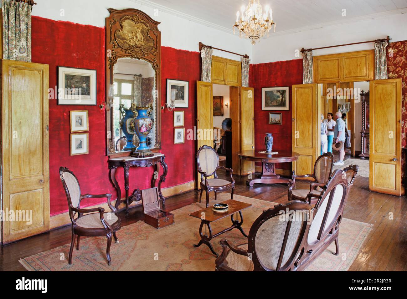 Interior view of the colonial creole villa Eureka in Moka, Mauritius ...