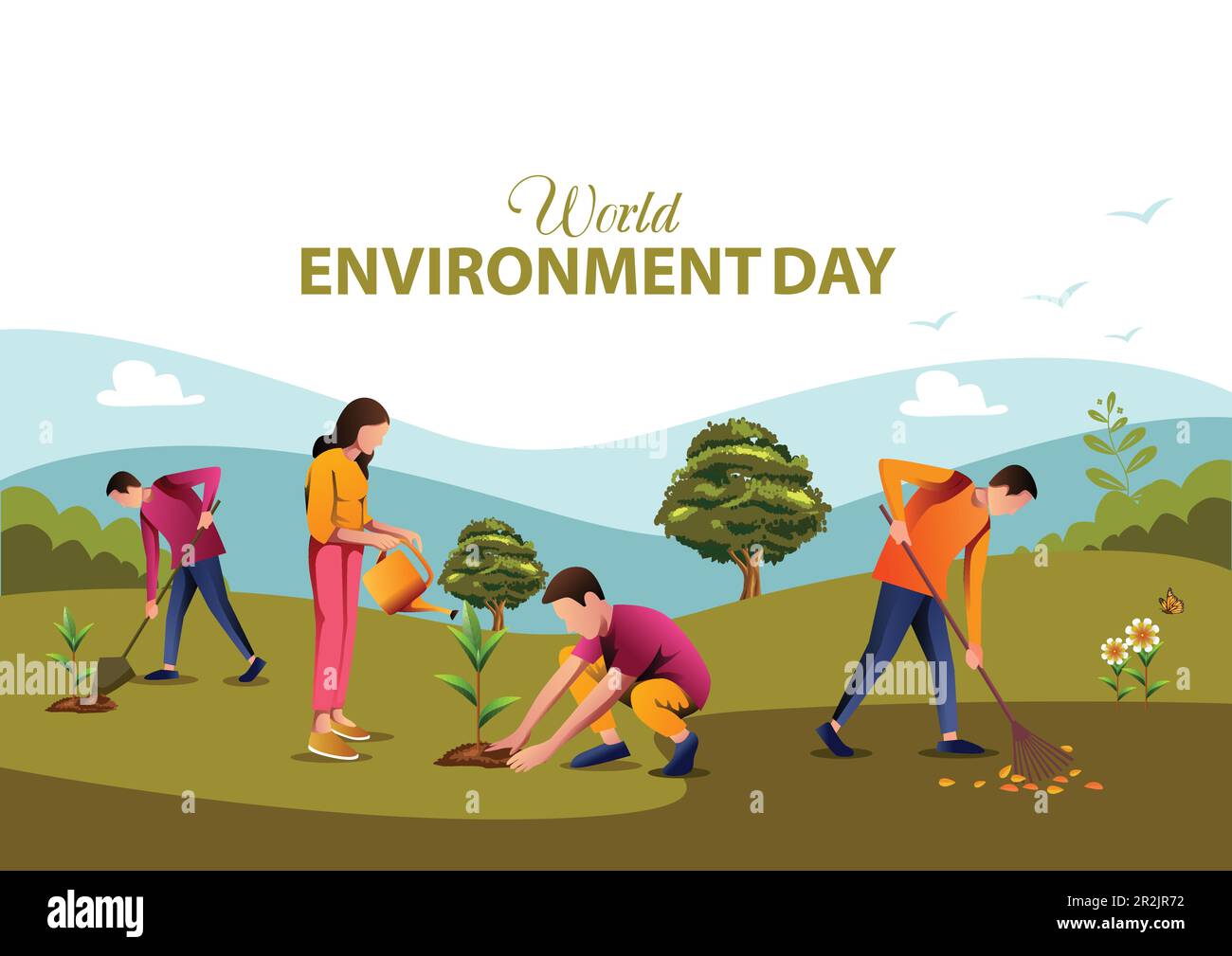 people Planting, Creative design world environment and earth day ...