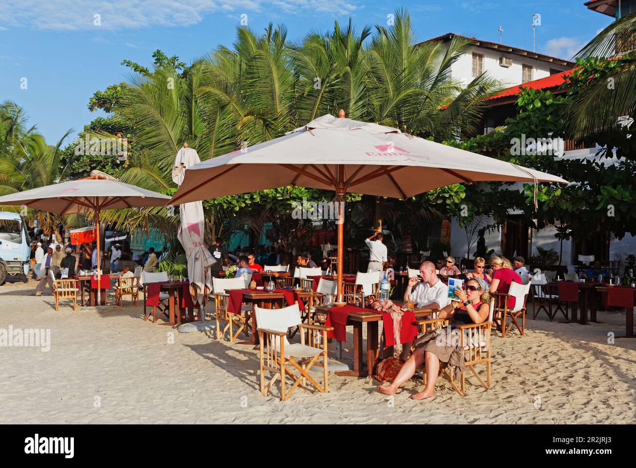 People at Livingstone bar and restaurant, Stonetown, Zanzibar City ...