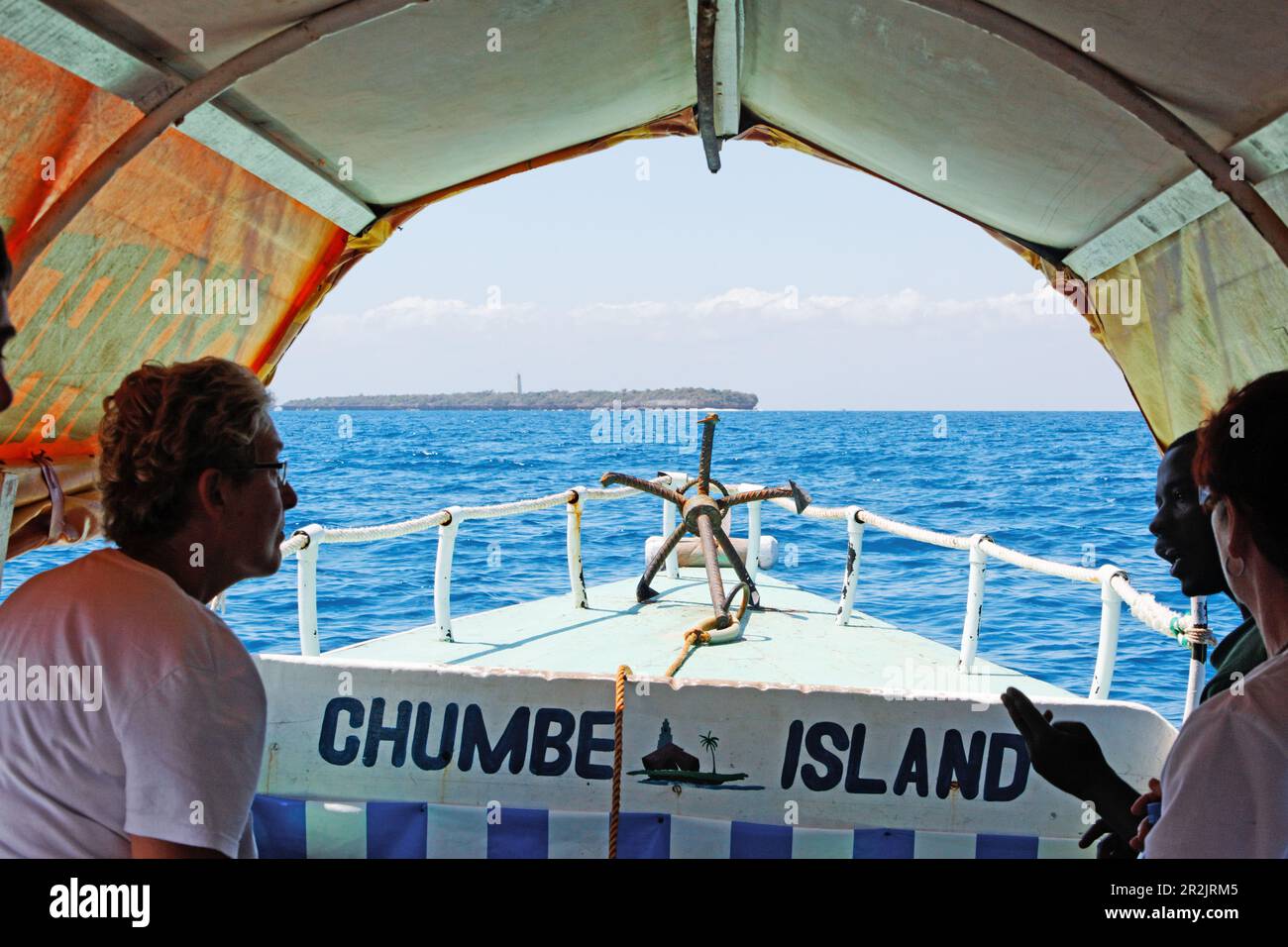 People in the ferry going to Chumbe Island, Chumbe Island, Zanzibar ...