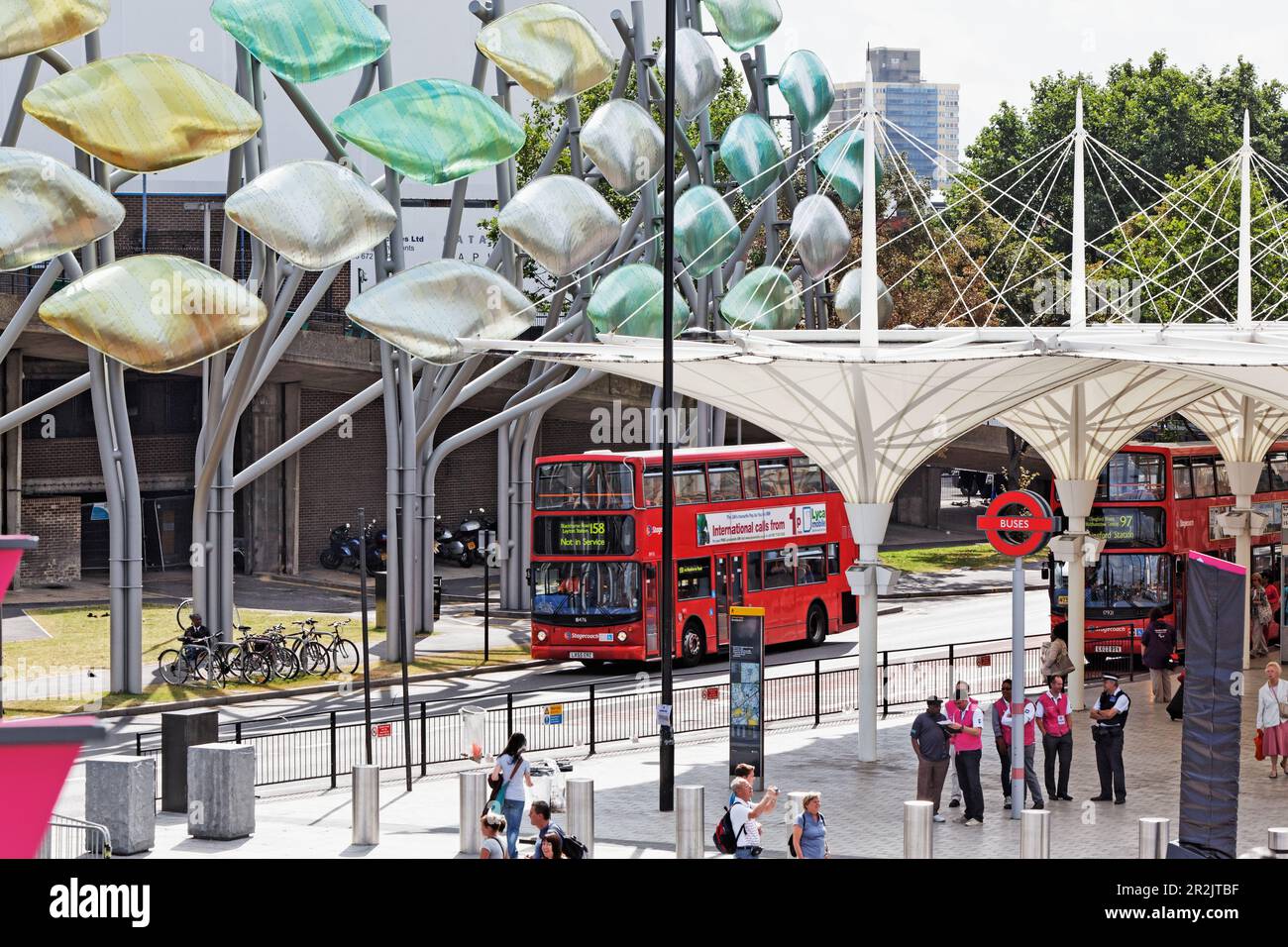 Stratford Bus Station with the Sculpture Shoal by Studio Egret West ...