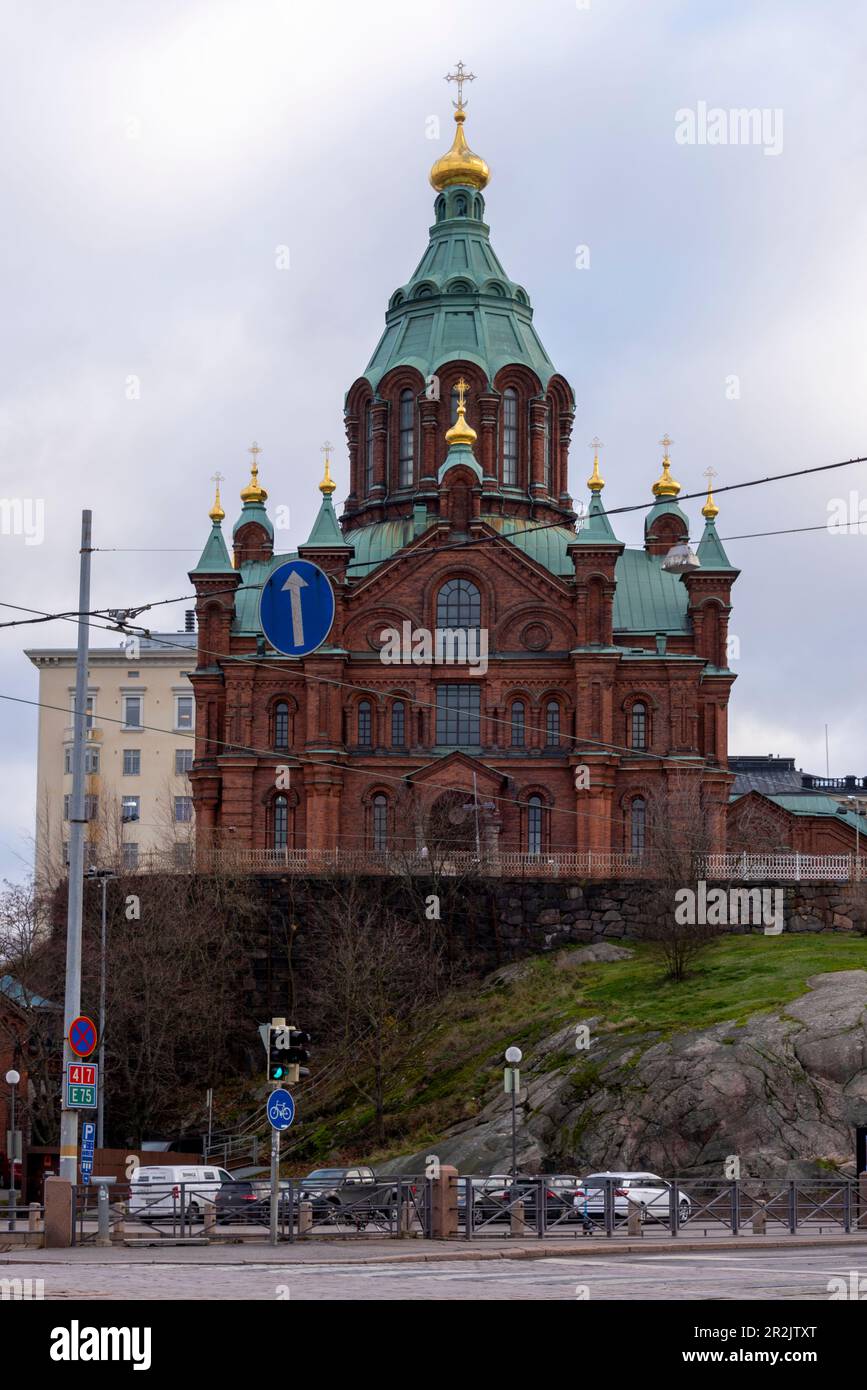 Uspensky Orthodox Cathedral, brick building, Helsinki, Finland Stock ...