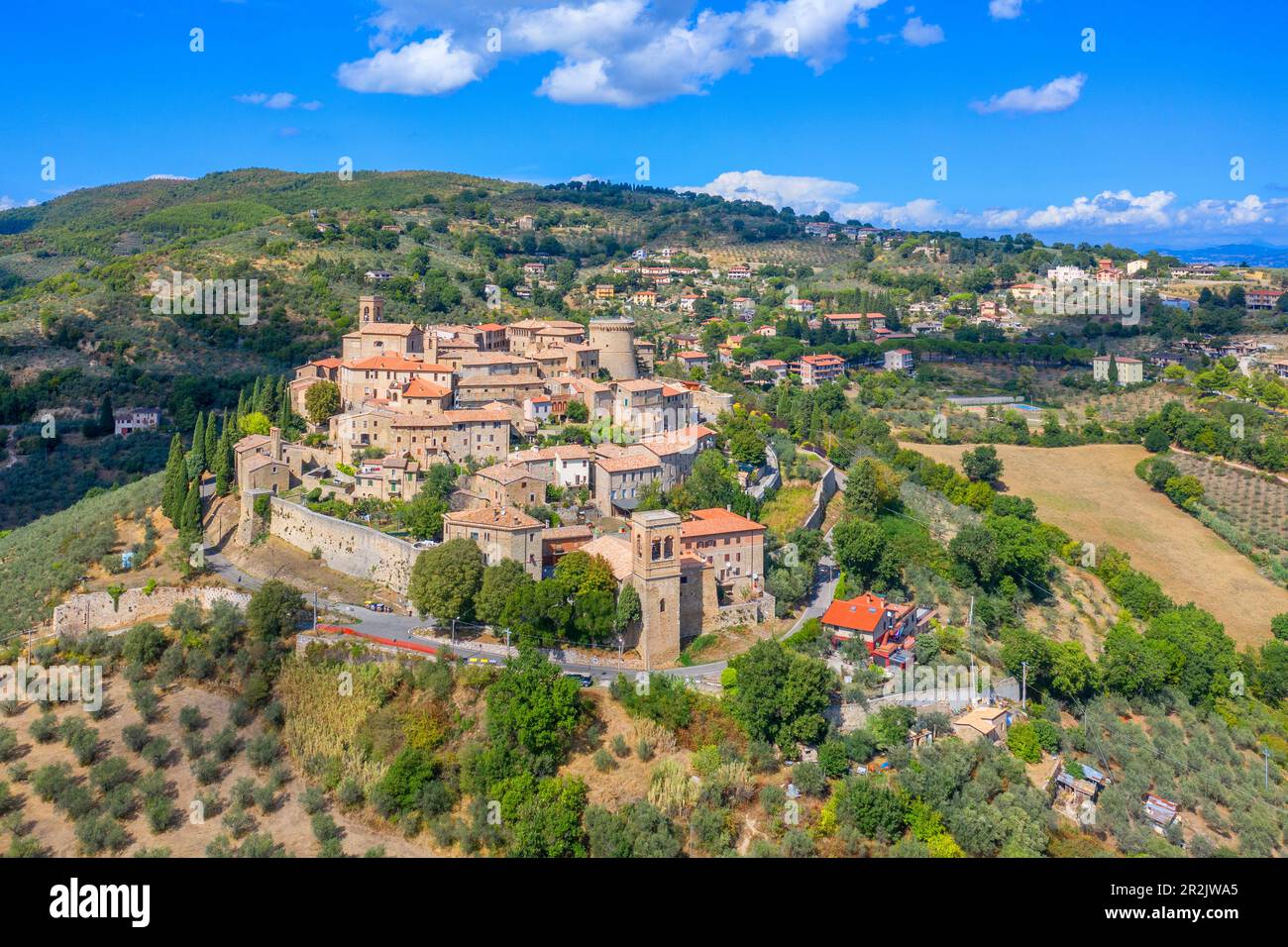Aerial view of Gualdo Cattaneo, Perugia Province, Umbria, Italy Stock ...