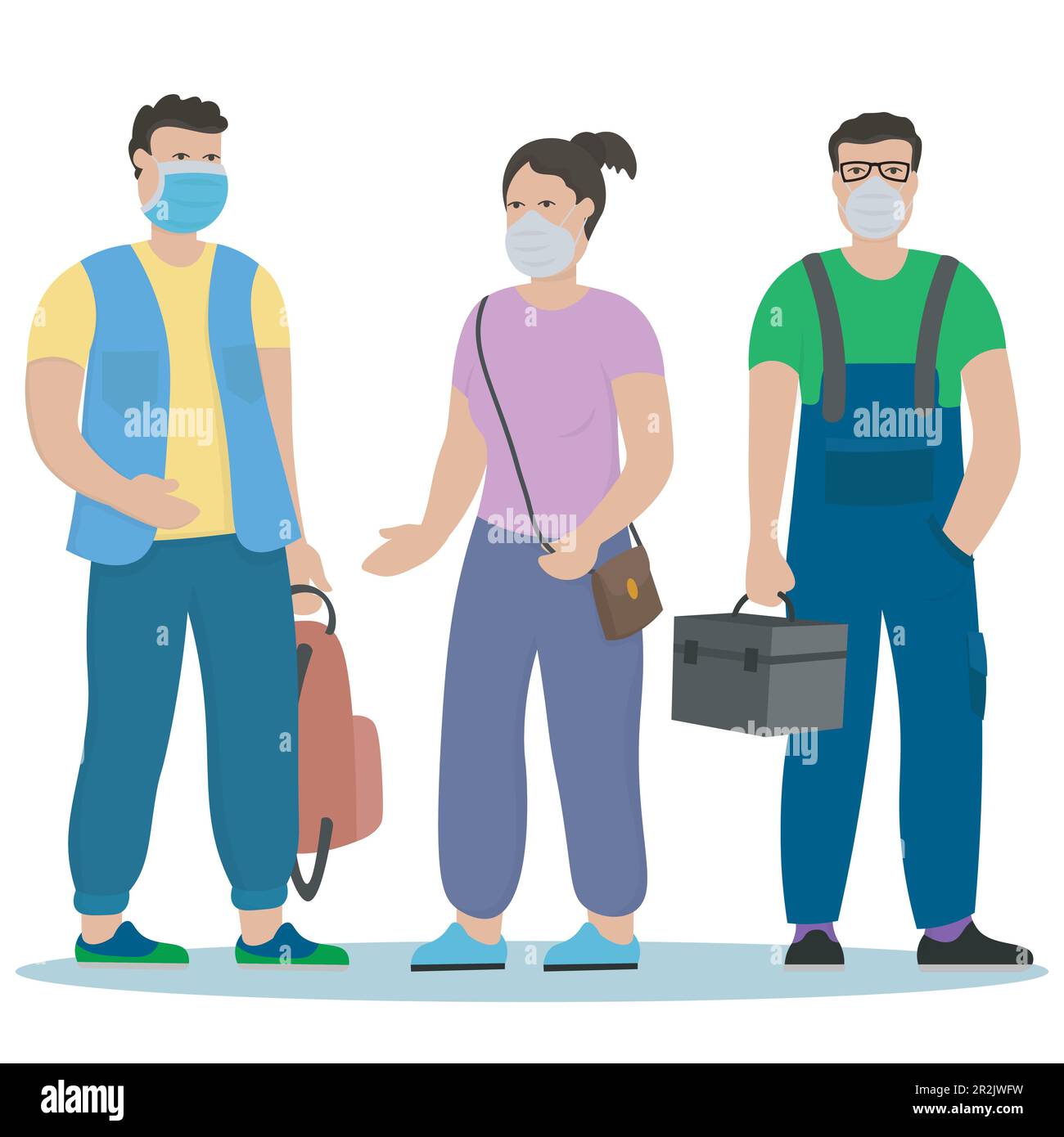 Support worker flat color Stock Vector Images - Alamy