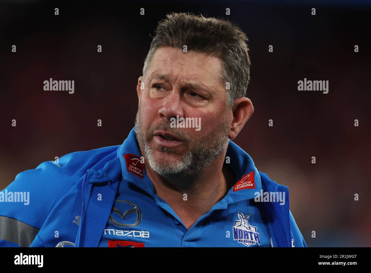 Brett Ratten, interim Senior Coach of the Kangaroos is pictured during ...