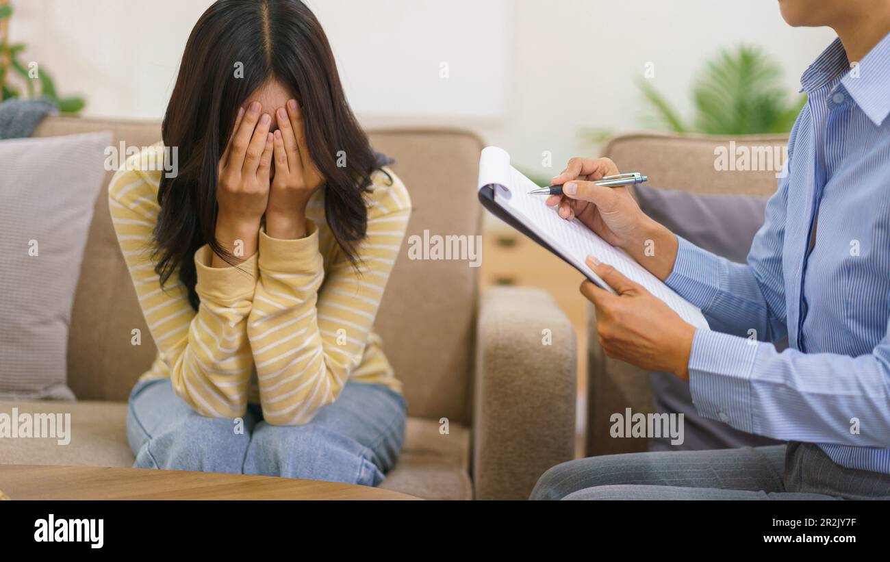 Female patients crying while listening result of treatment after ...