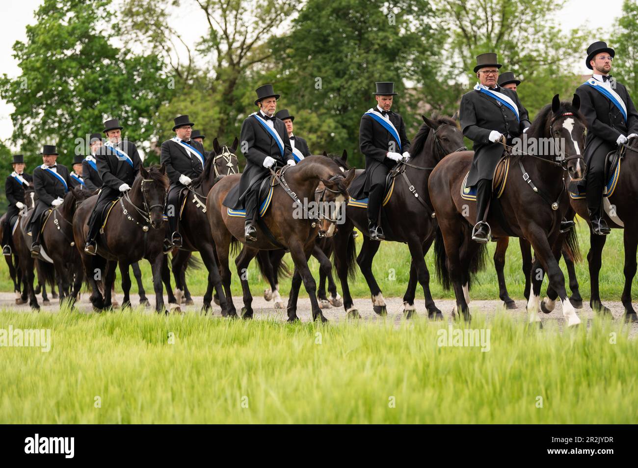 Weingarten, Germany. 19th May, 2023. Blood riders take part in the ...
