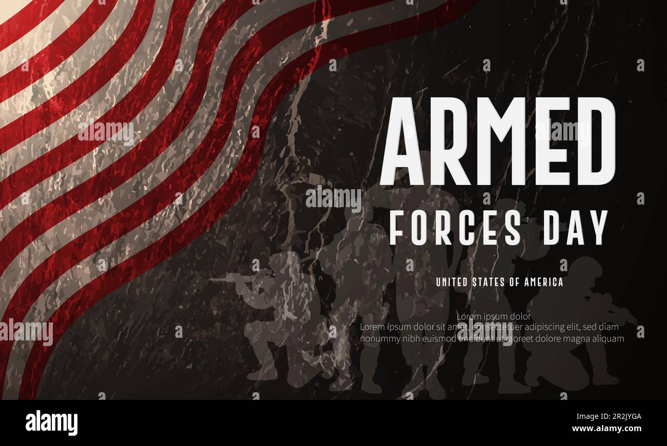 Armed forces day in the United States of America with Flag celebration ...