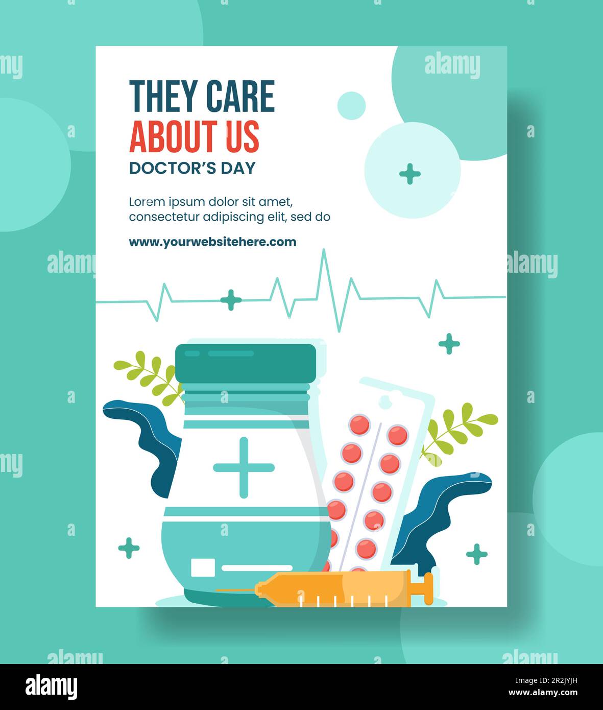 World Doctors Day Vertical Poster Flat Cartoon Hand Drawn Templates ...
