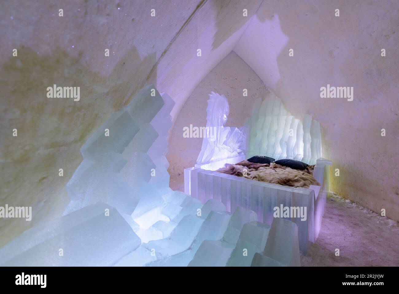 Hotel made of ice, Arctic Snow Hotel, Rovaniemi, Finland Stock Photo ...