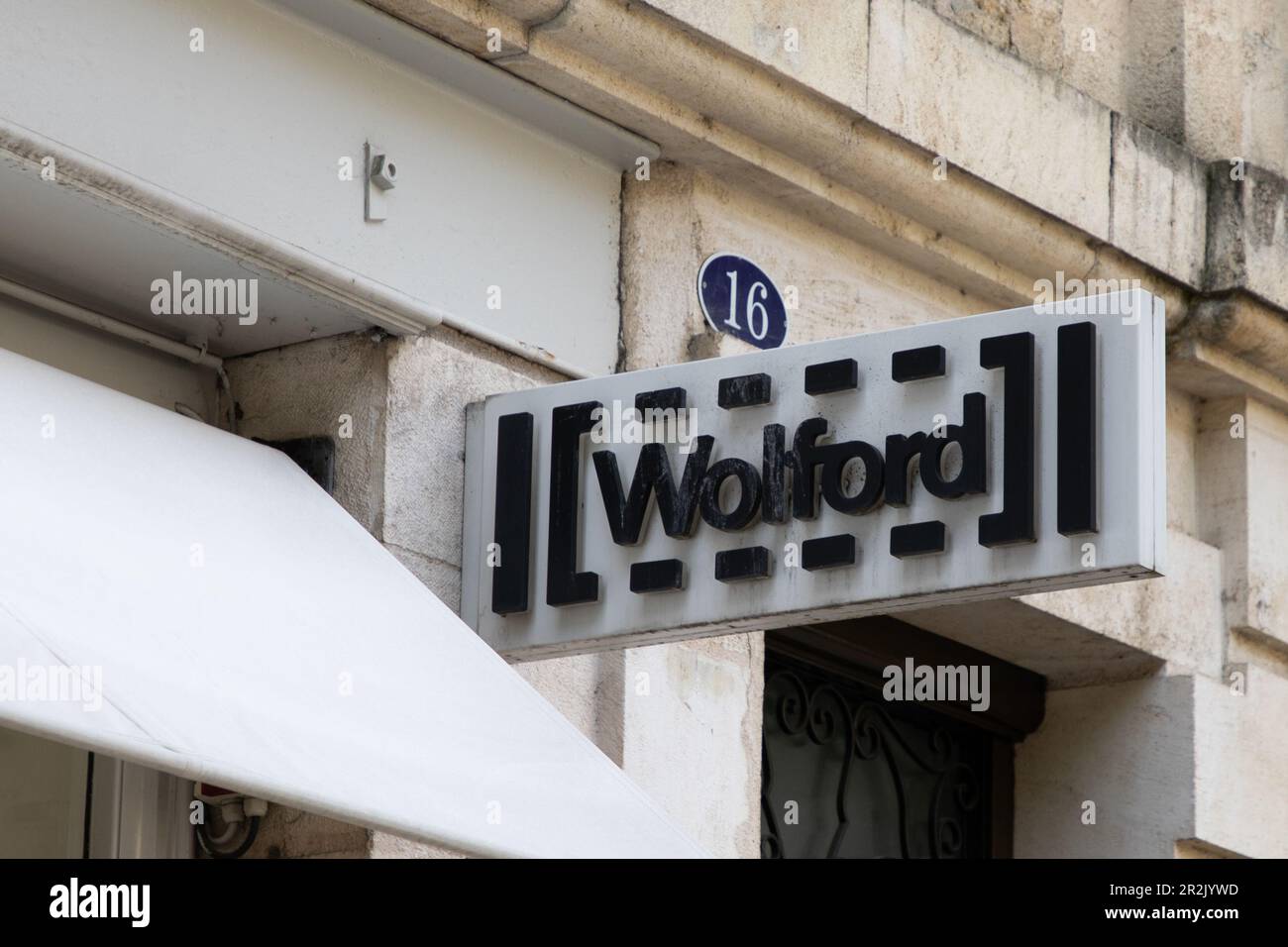 Bordeaux , Aquitaine France - 05 19 2023 : wolford brand text facade ...