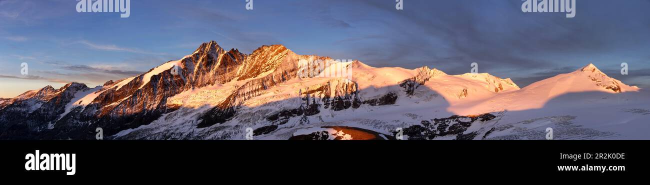 Panorama of the Glockner Group photographed from the Oberwalderhütte ...