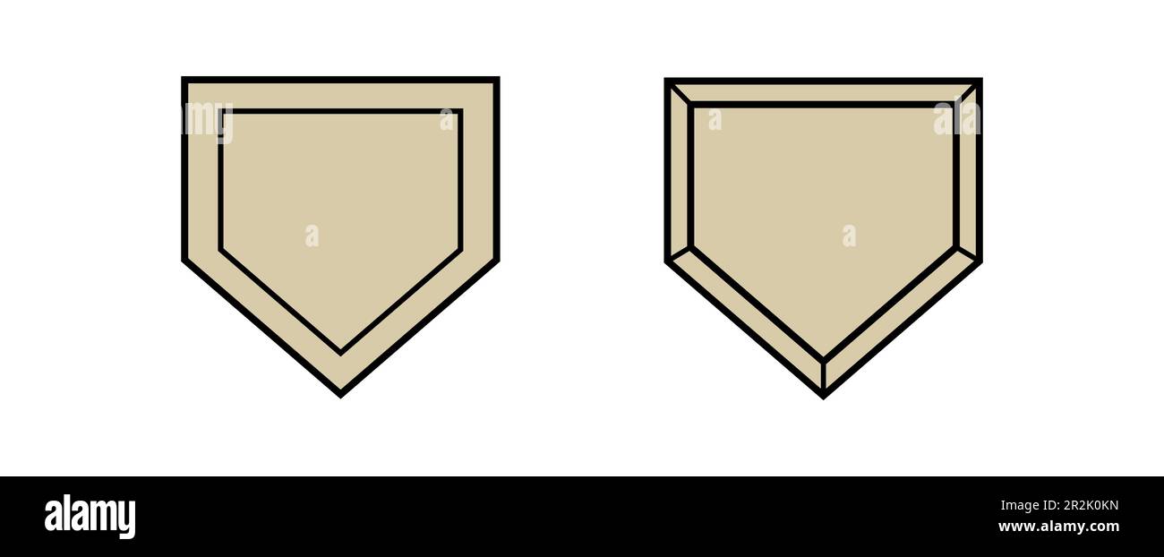 Baseball Home Plate Vector illustration. Silhouette. Playing. Home base ...