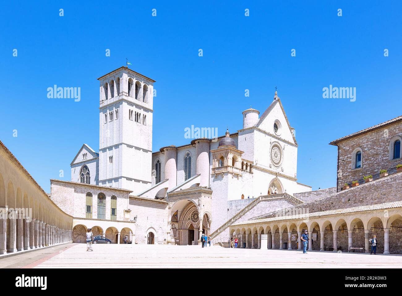 Assisi; Basilica of San Francesco; Lower church, upper church ...