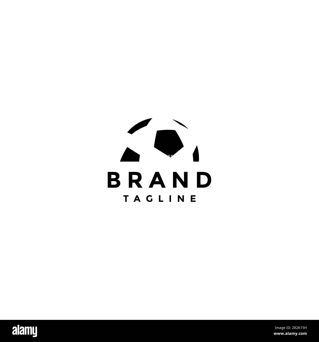 Silhouette Logo Design of Half Soccer Ball. Simple silhouette logo ...