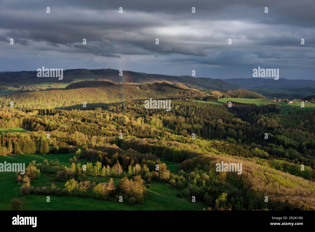 On the Milseburg: View of the Wasserkuppe, Rhön Biosphere Reserve ...