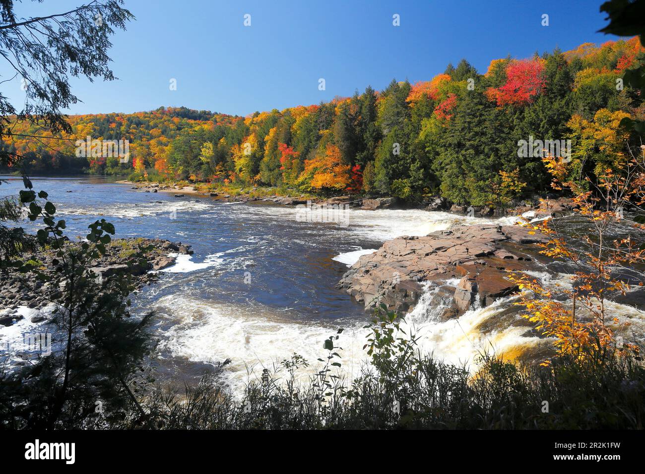 Landscape at the Red River, Quebec, Canada Stock Photo - Alamy