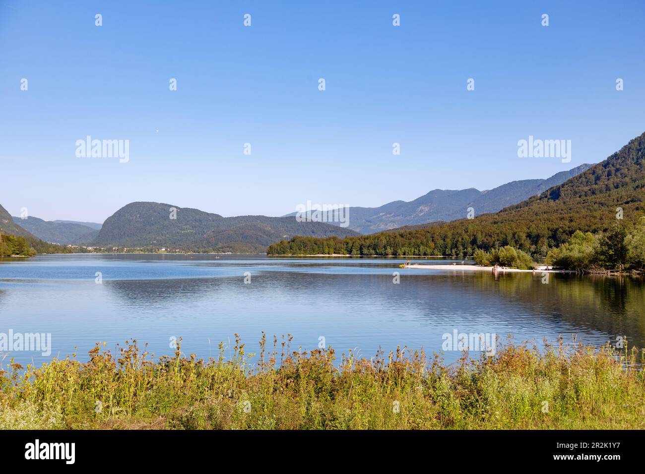 Bohinj Lake; Bohinjsko Jezero; Triglav National Park, lake view from ...