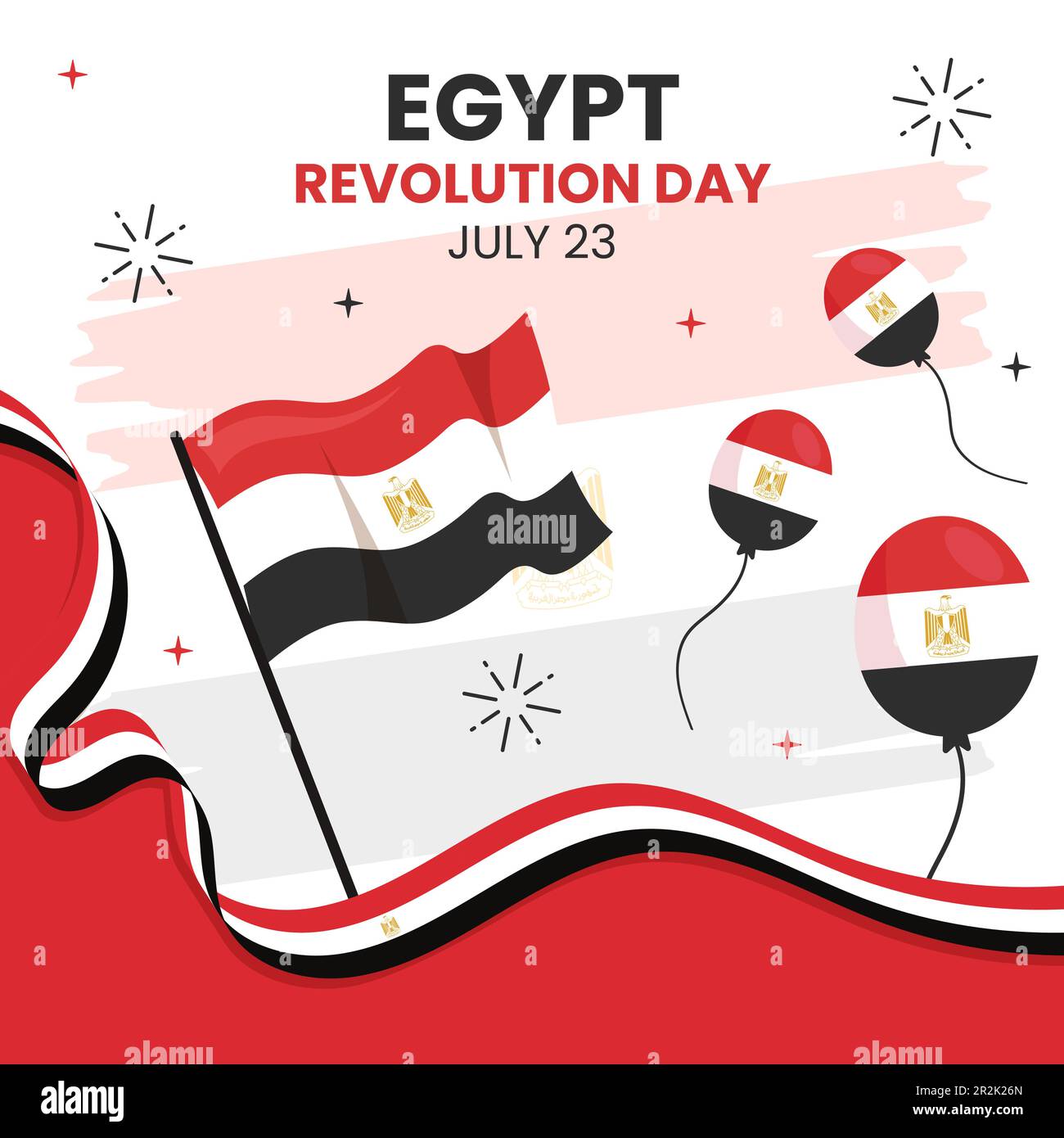Egypt Revolution Day Social Media Background Illustration Flat Cartoon ...