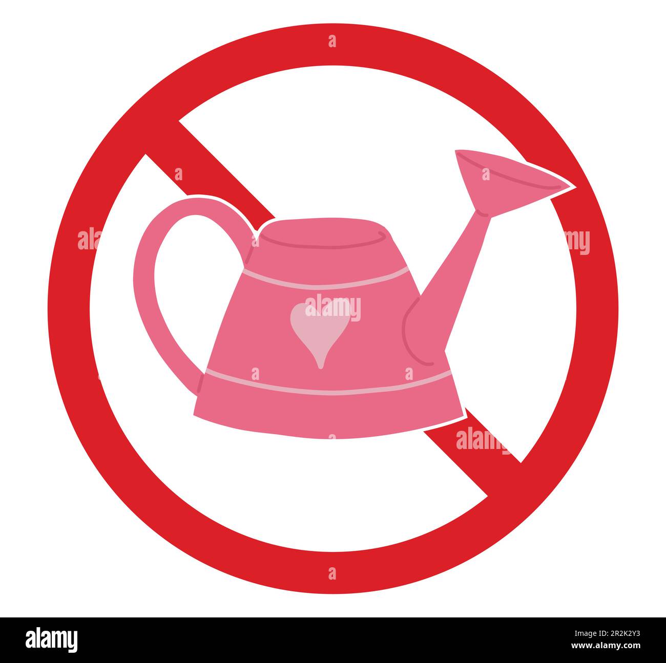 Vector prohibition sign with a watering can isolated from the ...