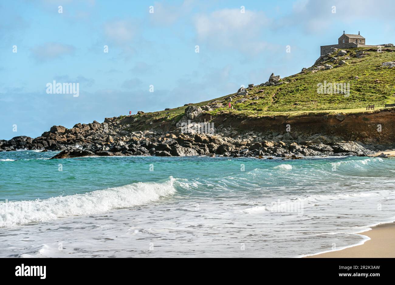 Old St Nicholas Chapel on The Island Peninsula, St.Ives, Cornwall ...