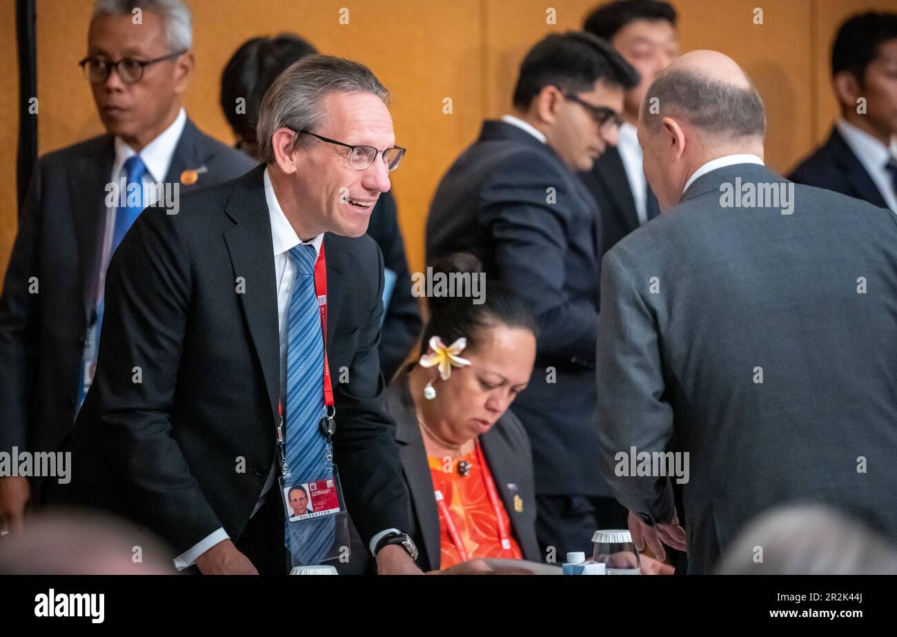 Hiroshima, Japan. 20th May, 2023. German Chancellor Olaf Scholz (SPD ...
