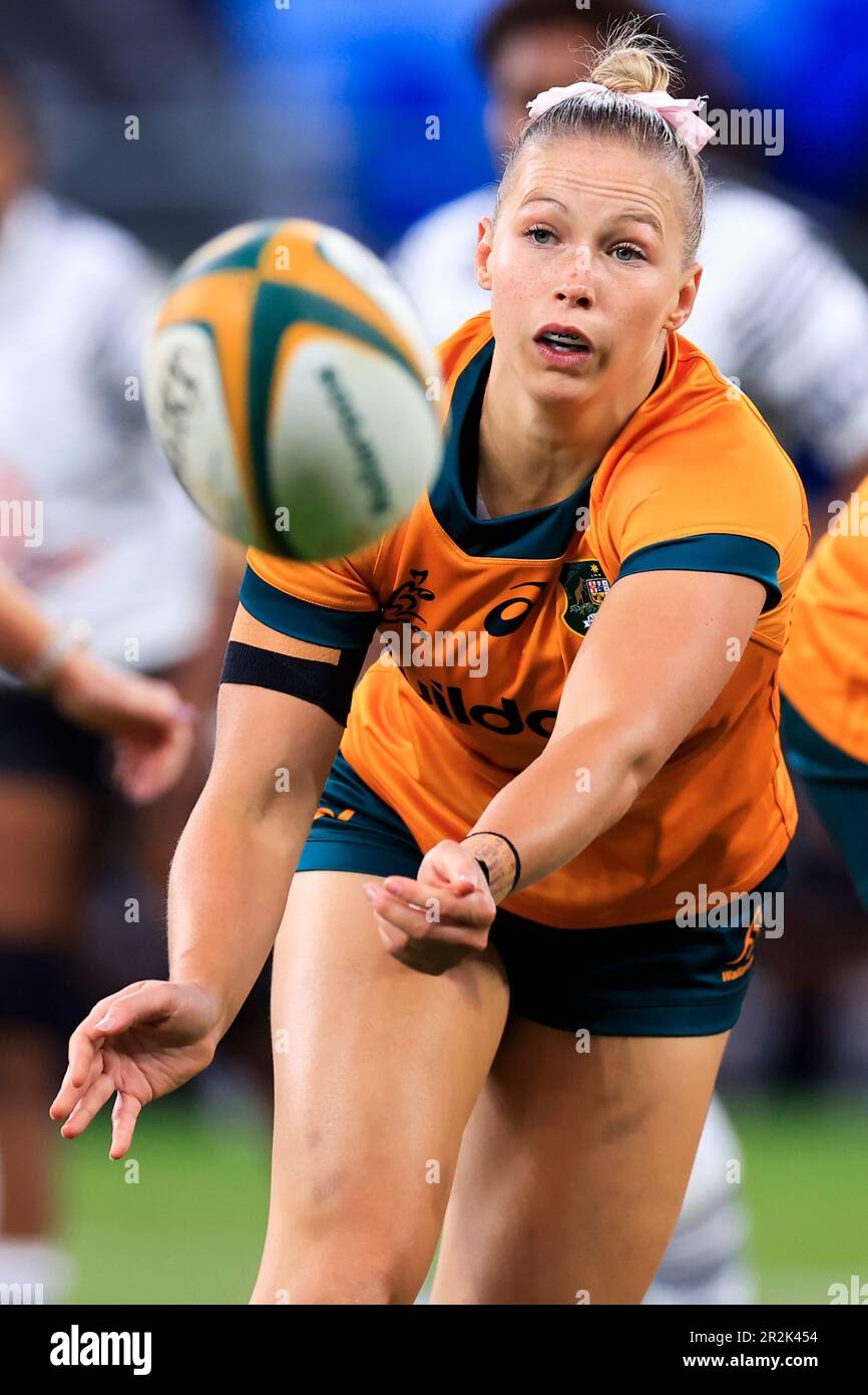 Layne Morgan of the Wallaroos passes during the Test match between the ...