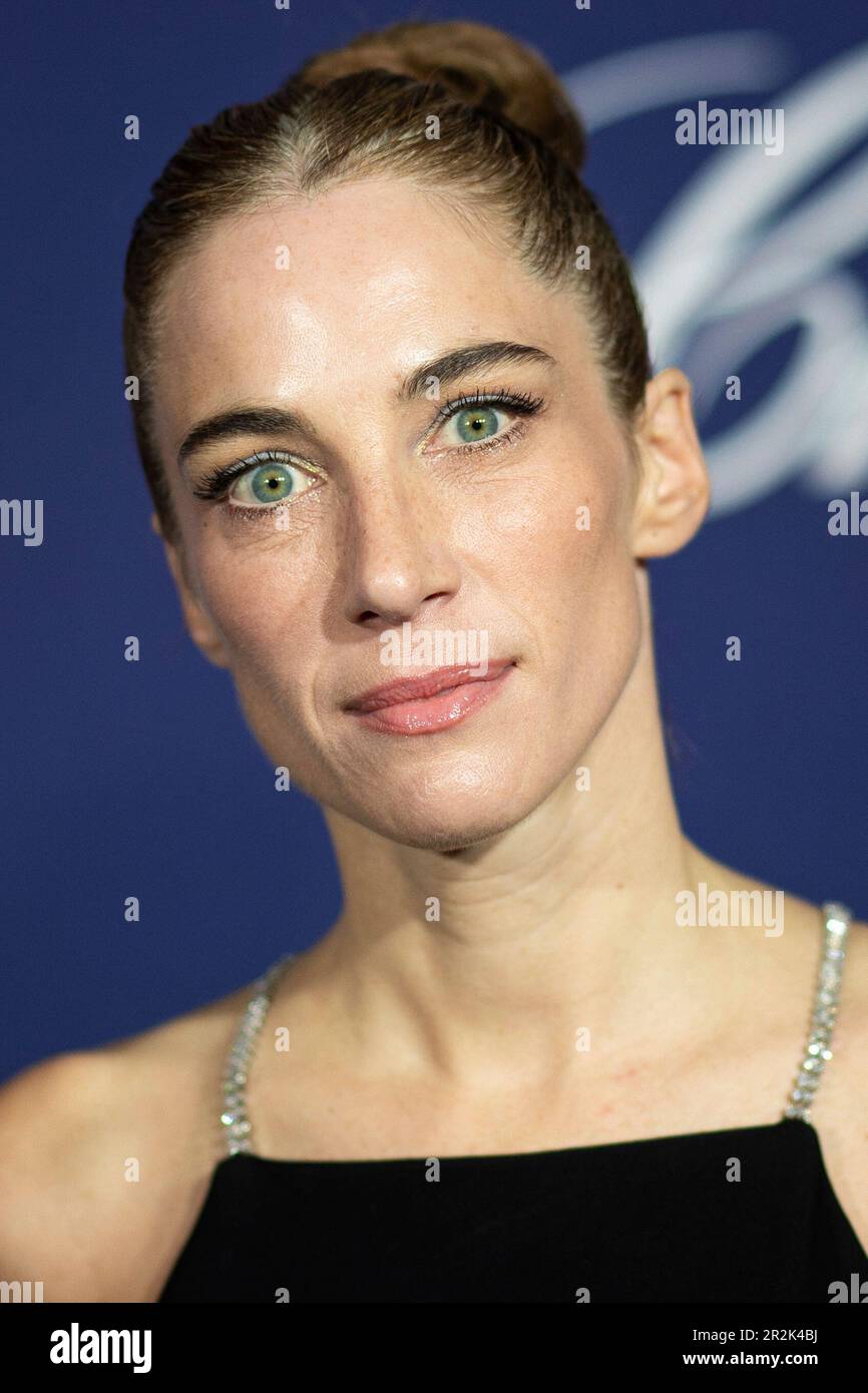 Nancy Grant poses for photographers upon arrival at the Chopard trophy ...