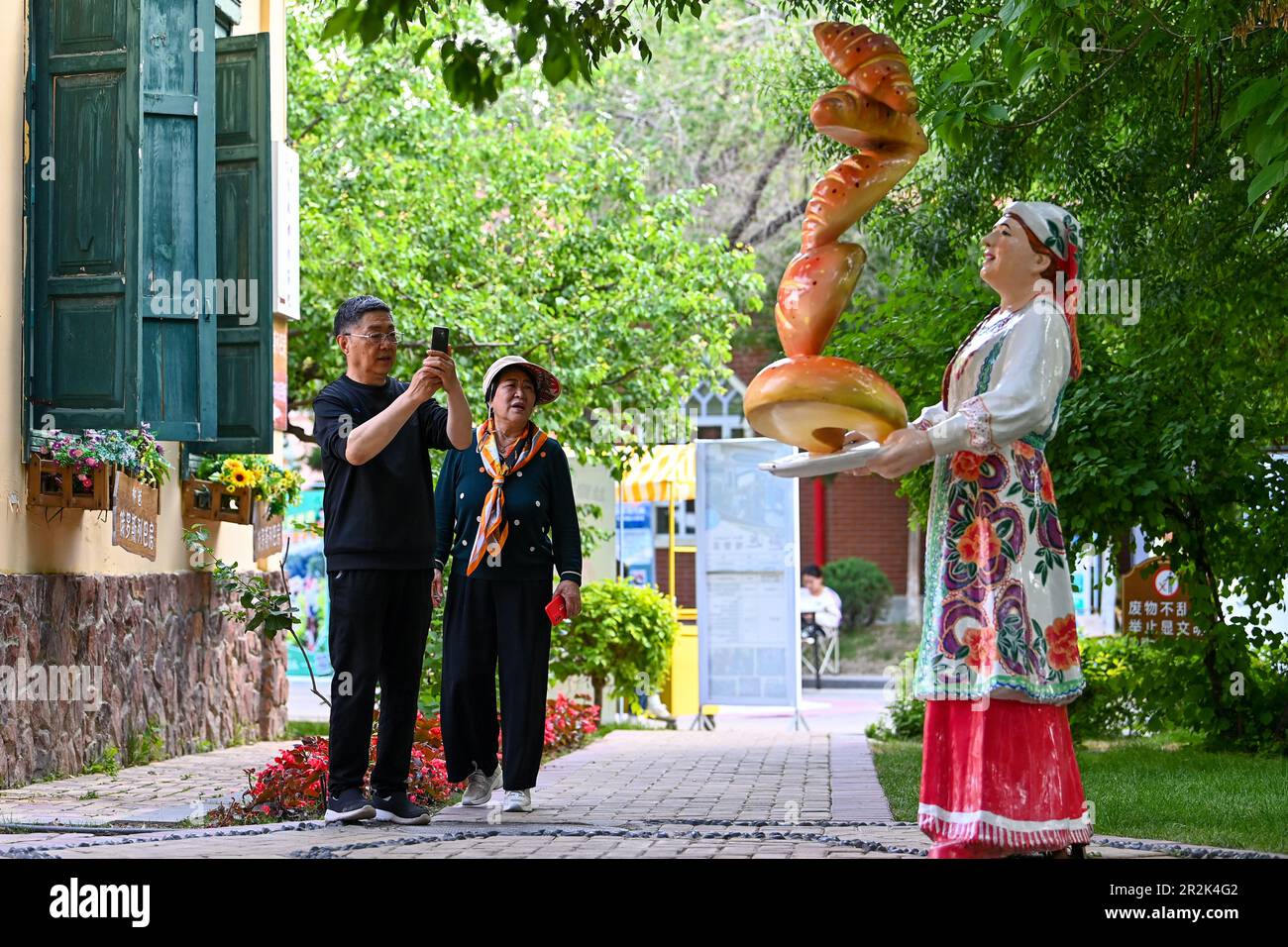 Ili, China's Xinjiang Uygur Autonomous Region. 19th May, 2023. Tourists ...