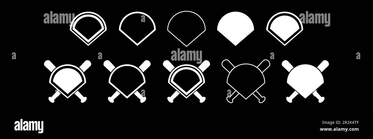 Baseball Home Plate Vector illustration. Silhouette. Playing. Home base ...