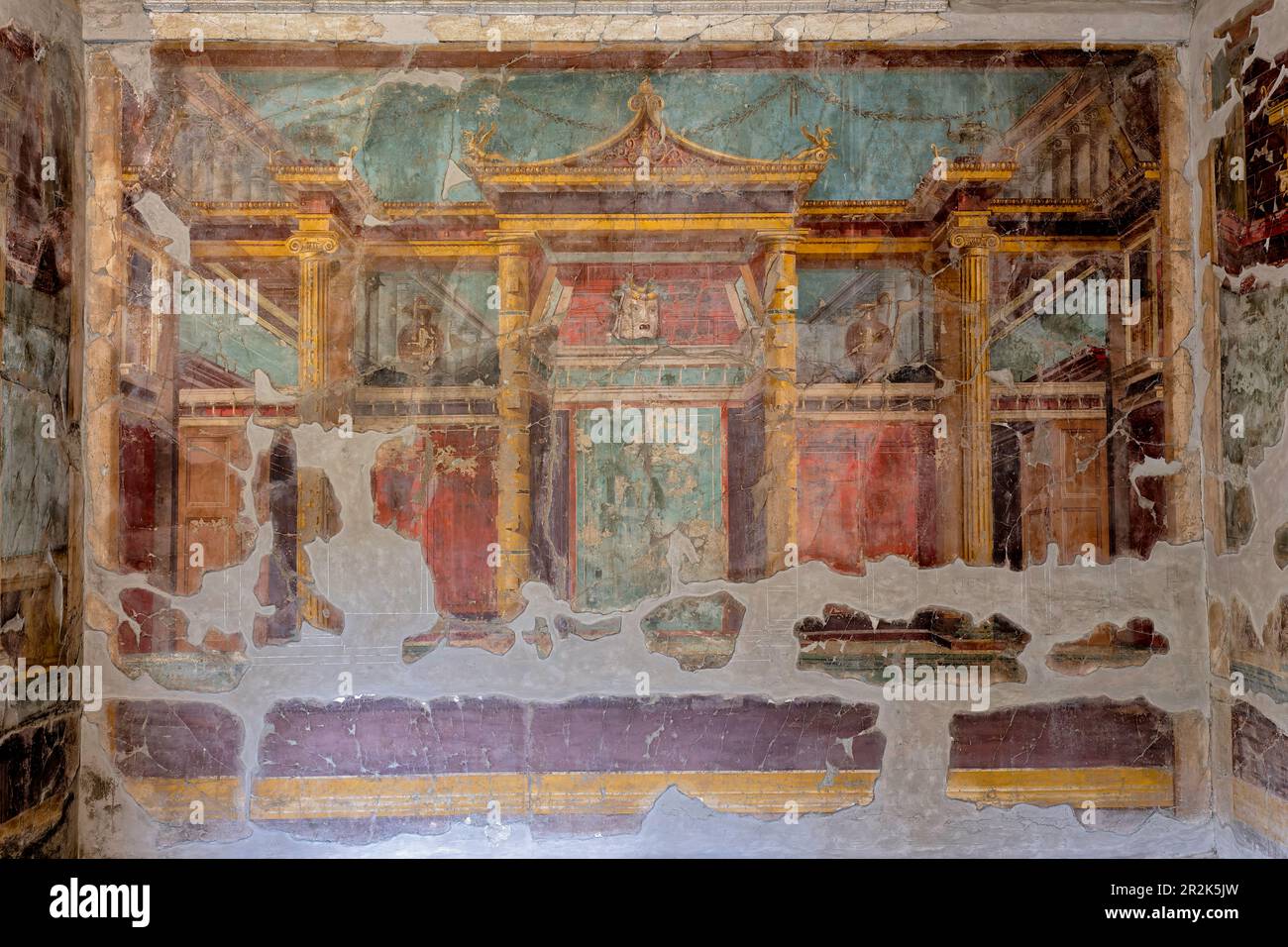 Magnificent frescos at Villa Di Poppea, near Pompeii Stock Photo - Alamy