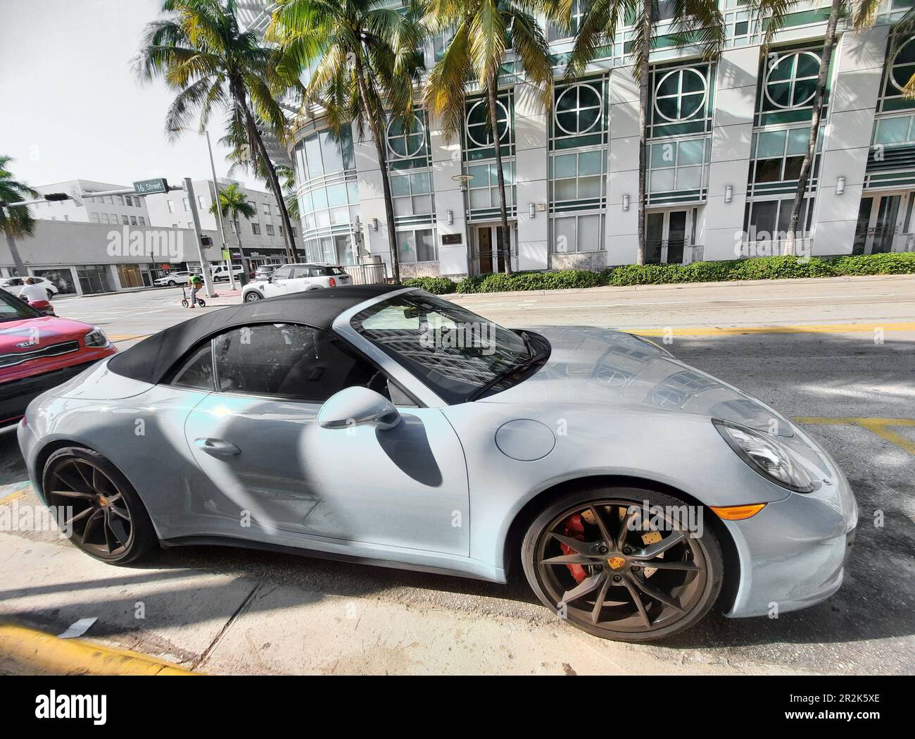Los Angeles, California USA - March 24, 2021: blue Porsche 718 Cayman ...